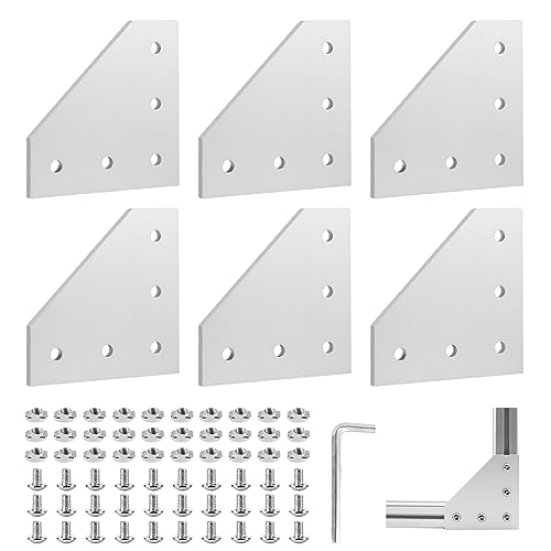 EXLECO 6 Corner Bracket Connection Plate Aluminium Profile 20 x 20 ...