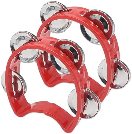 Amazon.com: Cheerock 2-Pack Plastic Percussion Handheld Tambourines ...