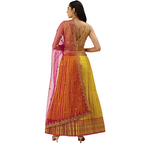 Buy KANAKADARA Half-Saree Thavani Set - Lehenga, blouse, duppatta, and ...