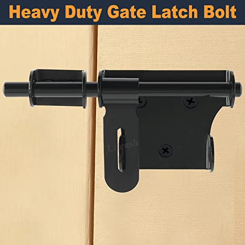Litensh Slide Gate Latch Bolt Lock with Padlock Hole, Heavy Duty Fence ...