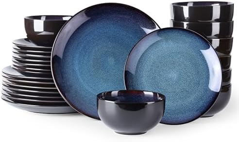 Amazon.com | LERATIO Ceramic Dinnerware Sets for 8,Stoneware Plates and ...