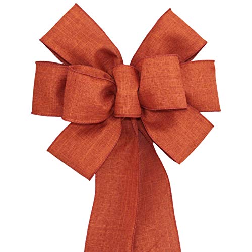 Amazon.com: Burnt Orange Rustic Wreath Bow - Fall Bow by Package ...