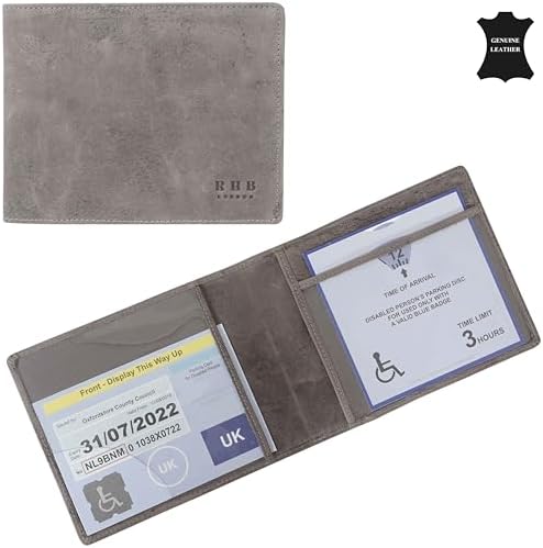 RHB Genuine Leather Disabled Blue Badge Holder with Timer Wallet ...