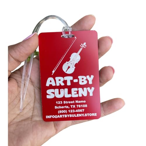 Amazon.com: Music Instrument Violin Luggage Tag Personalized Name Case ...