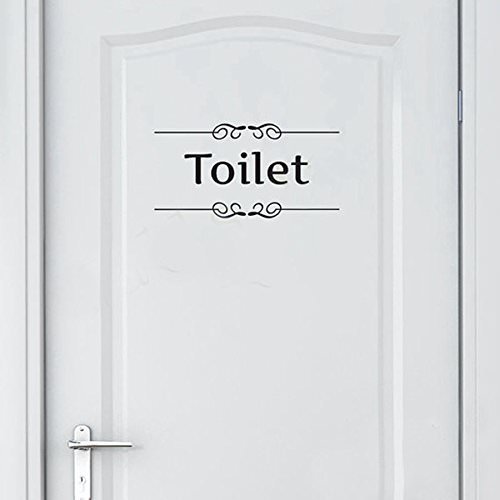 Buy Daily Creation Toilet Door Logo Wall Sticker Vinyl (Black) Online ...