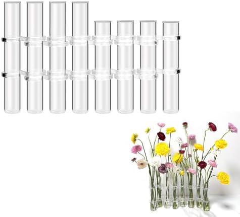 Hinged Flower Vase, Vase Creative Test Tube Vases, 6 Pcs Glass Test ...