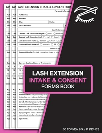 Lash Extension Intake & Consent Forms Book: Eyelash Extension ...