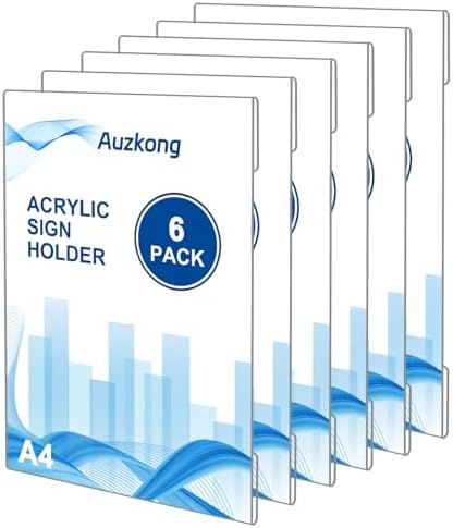 A4 Clear Acrylic Sign Holders with Adhesive Tape, Perspex Wall Poster ...