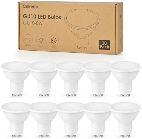 GU10 LED Bulbs, 10 Pack Cnkeeo 6000K Daylight White Non-Dimmable, 880LM ...