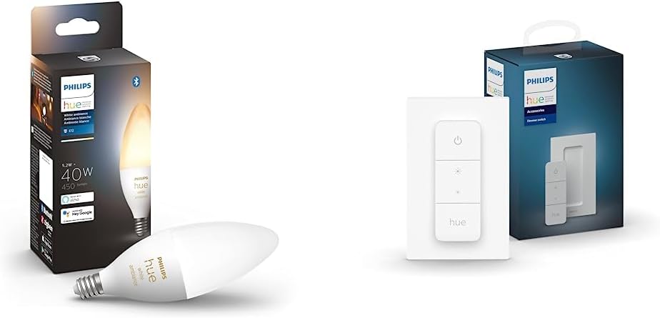 Amazon.com: Philips Hue Smart Lighting Bundle with Dimmer Switch (V2 ...