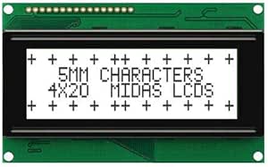 Display, ALPHANUMERIC, 20X4, White, Alphanumeric LCD Displays, Qty.1 ...