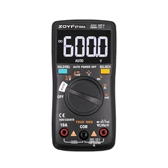 ZOYI ZT-102A Digital Multimeter - True RMS, Auto-Ranging, 6000 Count, AC/DC Voltage, Current ...