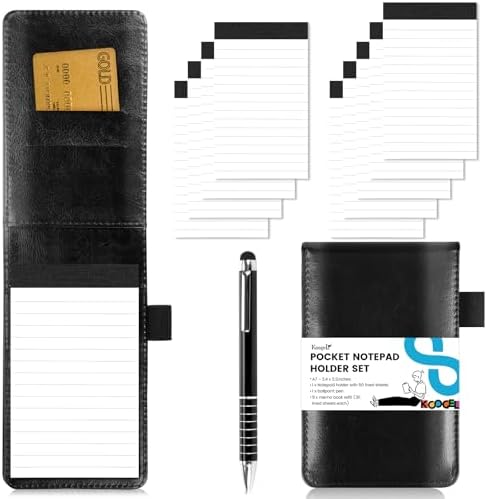 Amazon.com : Koogel 11PCS Mini Pocket Notepad Holder Set, Pocket ...