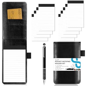 Koogel 11PCS Mini Pocket Notepad Holder Set, 3 x 5 Inch Small Notepad ...