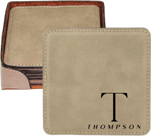 Amazon.com: Personalized Square Coasters. Includes 6 Coasters and 1 ...