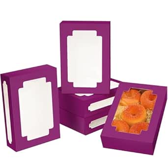 Amazon.com: qiqee Violets Purple Cookie Boxes for Gift Giving 8x5.3x2 ...