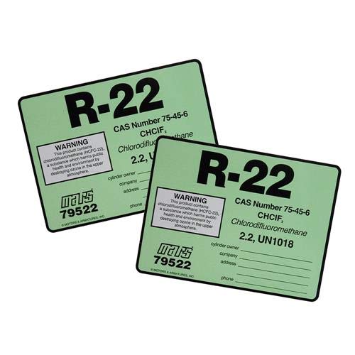 Amazon.com: (2) Pack, chlorodifluoromethane Refrigerant Labels MARS ...