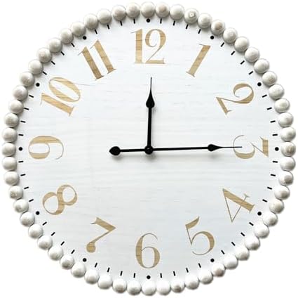 Amazon.com: Deco 79 Wood Decorative Clock - Beaded Wall Clock for Home ...
