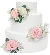 Amazon.com: Rinlong 3Pcs Berry Pink Cake Topper Pre-Made Cake ...