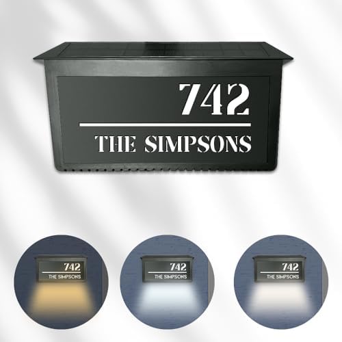 Amazon.com: Personalized Solar House Numbers Sign Custom Solar Address ...