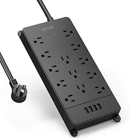 TROND Surge Protector Power Bar, 4000 Joules, ETL Listed, 13 Widely ...