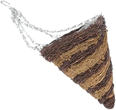 Amazon.com : Hanging Chain Square Cone Basket Woven Hanging Planter Flower Hangers Wicker Wall ...