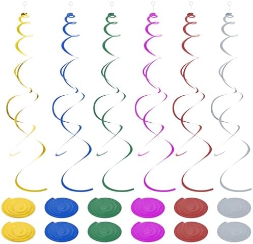 Amazon.com: 36Pcs Hanging Sparkle Colorful Plastic Streamers, Ceiling ...