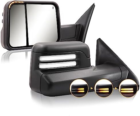 Sanooer Dynamic Towing Mirrors Compatible with 2002-2008 Dodge Ram 1500 ...