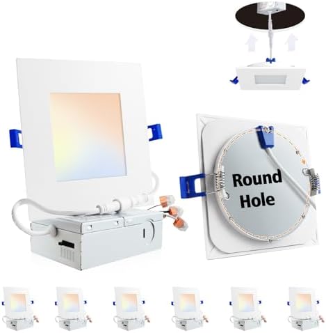 MujHoJm LED Square Recessed Lighting 8 Inch Ultra-Thin, 18W 1440lm ...