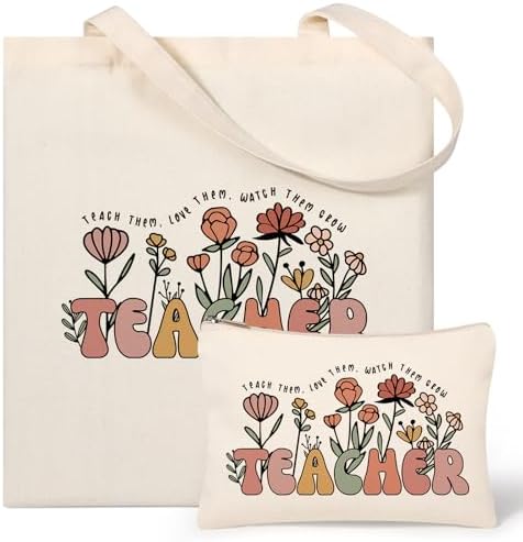 Amazon.com - Teacher Gifts for Women, Teacher Appreciation Gifts, Teacher Canvas Tote Bag with ...