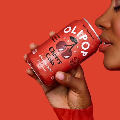 Snapklik.com : OLIPOP Prebiotic Soda Pop, Cherry Cola, Prebiotics, Botanicals, Plant Fiber, 12 Fl Oz