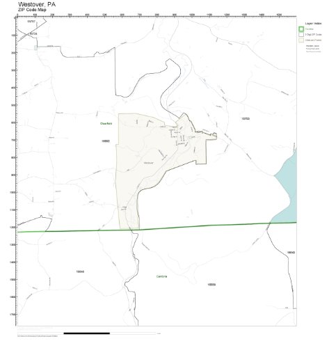 ZIP Code Wall Map of Westover, PA ZIP Code Map Not Laminated: Amazon ...