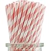 Amazon.com: Candy Pink and White Striped Paper Drinking Straws, 7.75 ...
