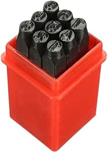 Senrise - Juego de punzones para letras (9/27 unidades, 3-8 mm, metal), diseño de alfabeto ...