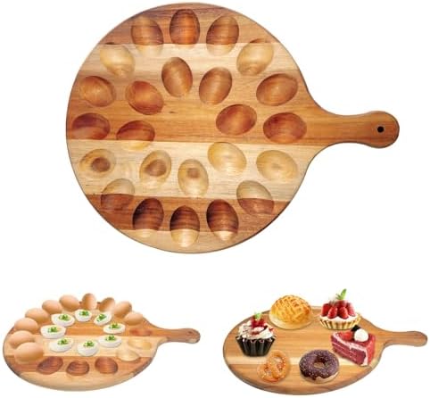 Amazon.com: Deviled Egg Platter: 25 Holes Round Reversible Deviled Egg ...
