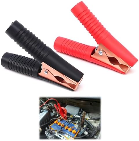 QTMMC 2 Pack 100A Jump Lead Clamps Heavy Duty Pure Copper Crocodile Car ...