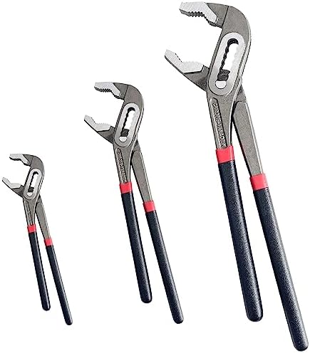 MAXPOWER 10-inch Pliers Wrench & 8-inch Water Pump Pliers, Push Button ...