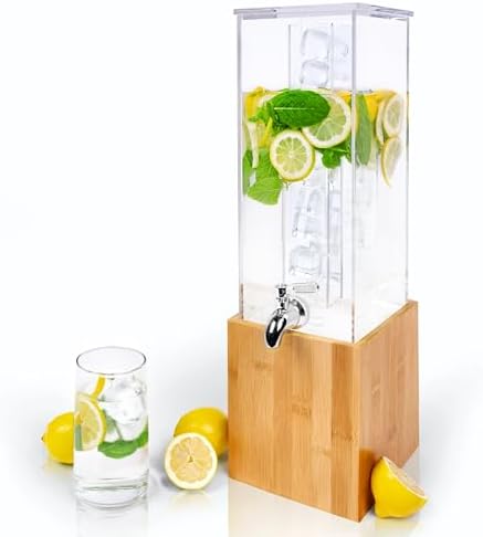 Beverage Dispenser with Stand - 1.25 Gallon - Acrylic Drink Dispenser ...