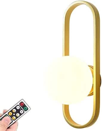 KEFA Modern No Wire Wall Sconce Battery Operated with White Globe Lamp ...