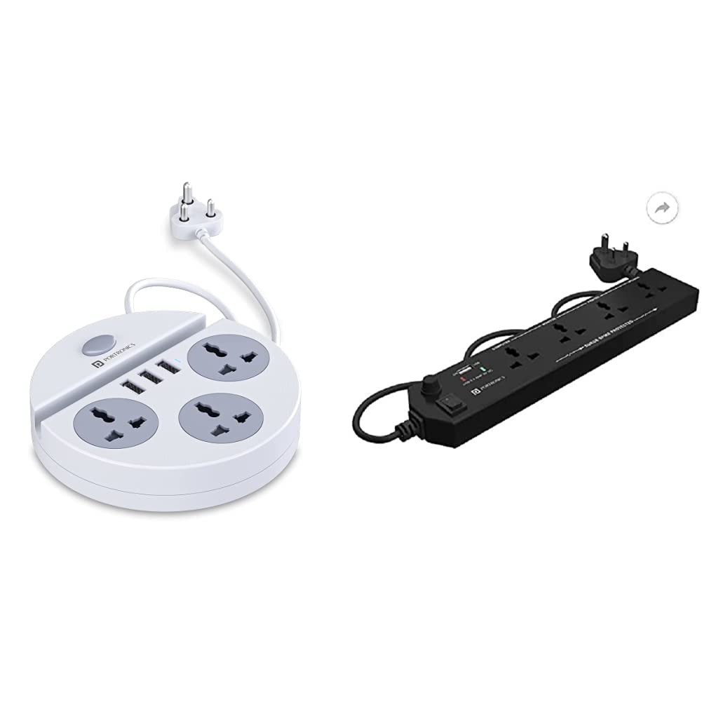 Portronics Power Plate 5 1500W Power Converter 1.5 m Cord Length (White ...