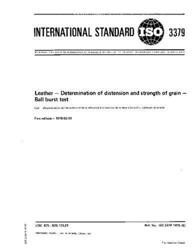 ISO 3379:1976, Leather - Determination of distension and strength of ...