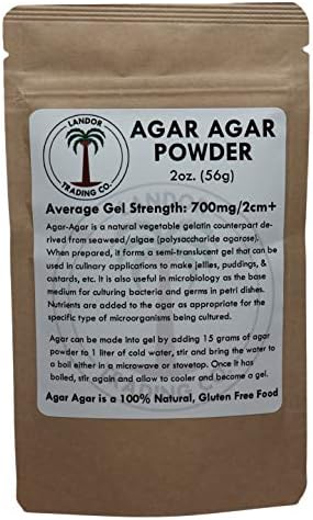 Amazon.com : Agar Agar Powder - 2 Ounces (56 Grams) - Average Gel ...