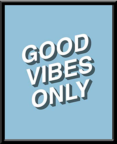 Good Vibes Only Azul Buenas Vibras Quote Frase Blanco y Negro Cuadro ...
