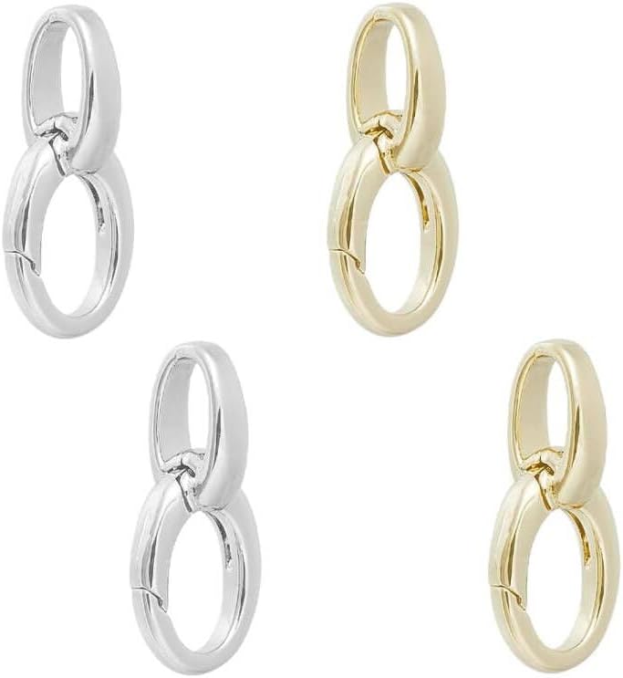 Amazon.com: Hobbspring 4Pcs 2 Colors Oval Brass Bail Clasps Jewellery ...