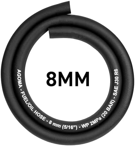 8mm Fuel Hose - Reinforced Rubber Hose for Fuel, Diesel, Petrol, Water ...