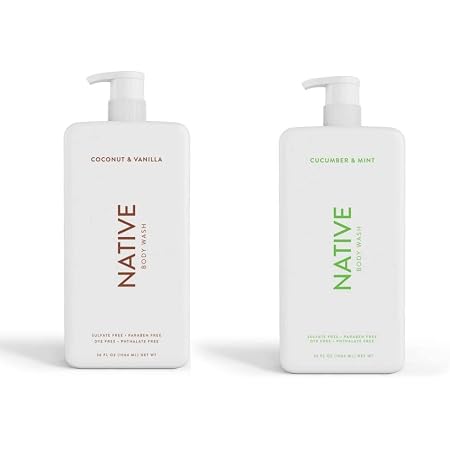 Amazon.com : Native Body Wash | Coconut & Vanilla, Cucumber & Mint - 36 ...