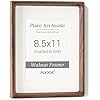 Amazon.com - 8.5 by 11 Picture Frame, USA-Sourced Natural Walnut Wood ...