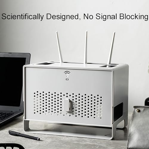 Double Layer WiFi Router Storage Box with Ventilated Design, ABS ...