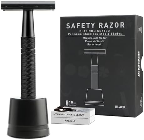 Amazon.com: Double Edge Safety Razor with Stand, Reusable Metal Single ...