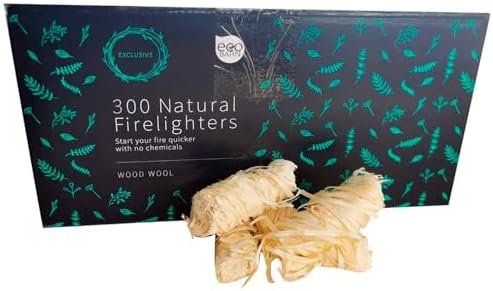SNMIX Natural Firelighters - 50 Pack Eco Wood Wool Fire Lighters for ...